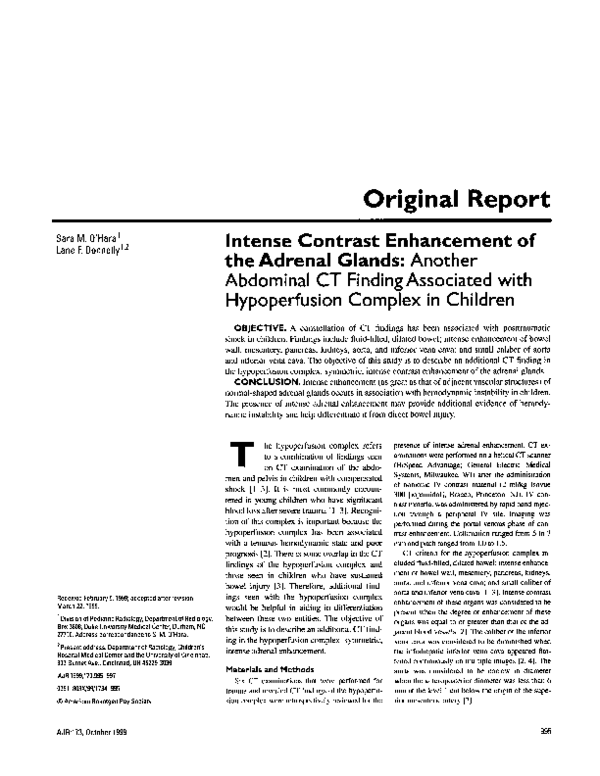 (PDF) Intense contrast enhancement of the adrenal glands: another ...