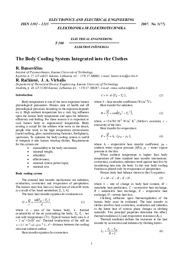 (PDF) The body cooling system integrated into the clothes