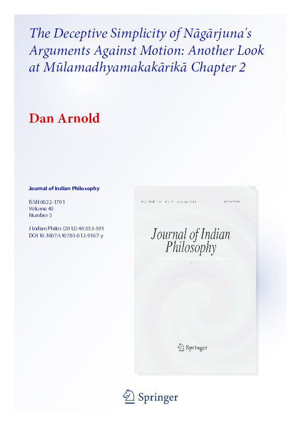 (PDF) The Deceptive Simplicity of Nāgārjuna's Arguments against Motion ...