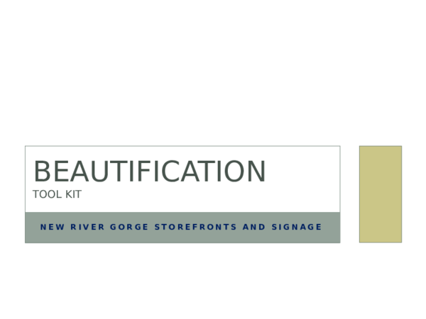 (PPT) Beautification Projects; Small Town Gentrification of Facades PPT