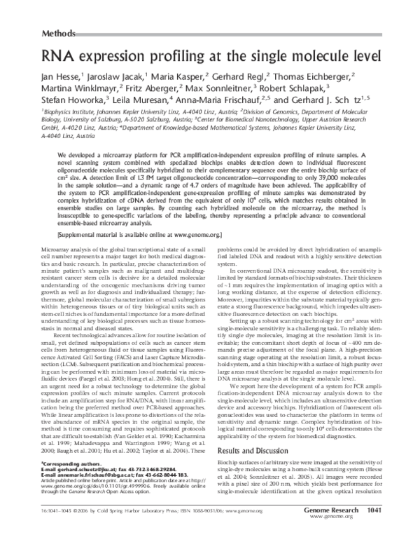 (PDF) RNA expression profiling at the single molecule level