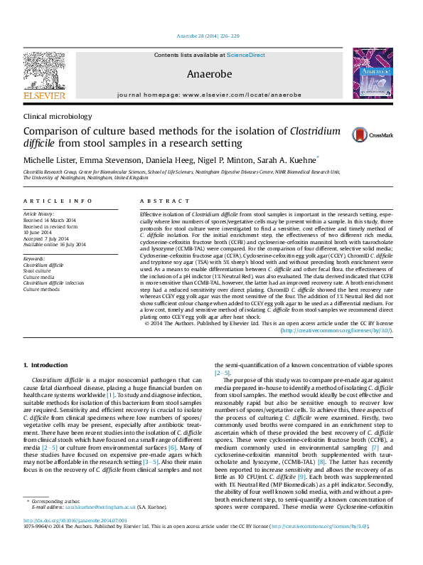 Pdf Comparison Of Culture Based Methods For The Isolation Of