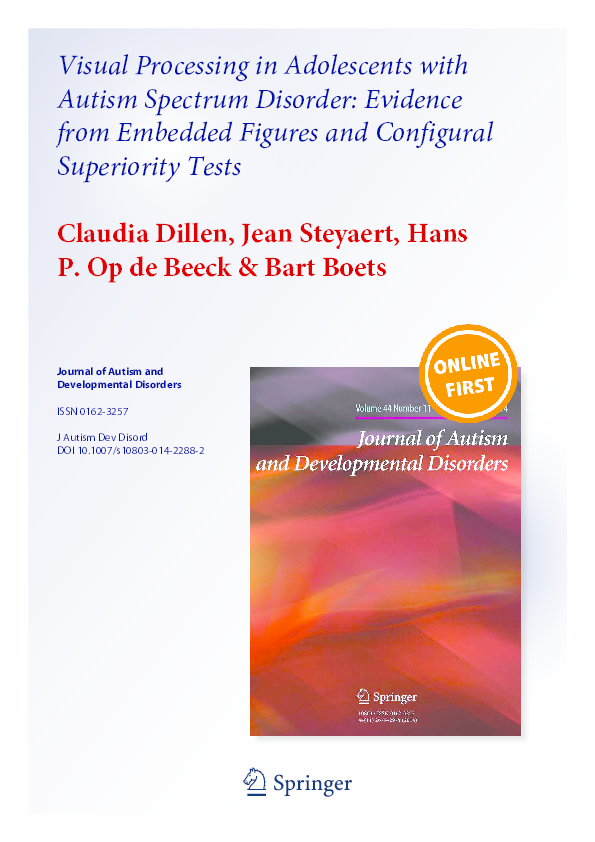 (PDF) Visual Processing in Adolescents with Autism Spectrum Disorder ...