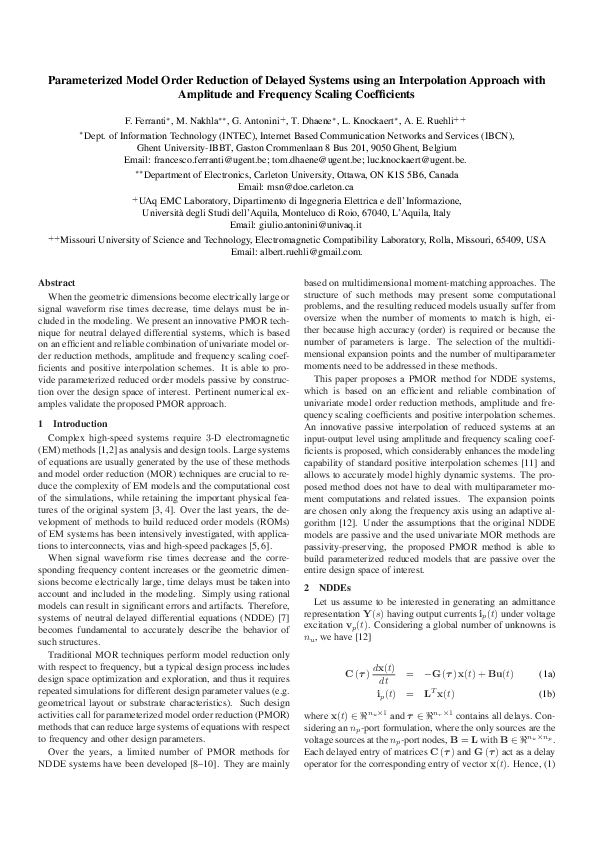 Pdf Pmor Of Delayed Systems With Scaling Techniques