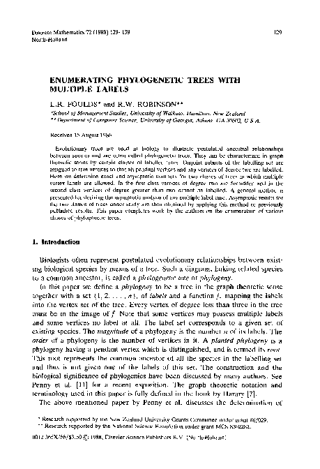(PDF) Enumerating phylogenetic trees with multiple labels
