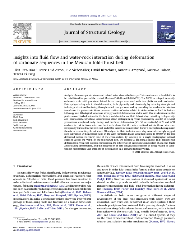Pdf Insights Into Fluid Flow And Water Rock Interaction During