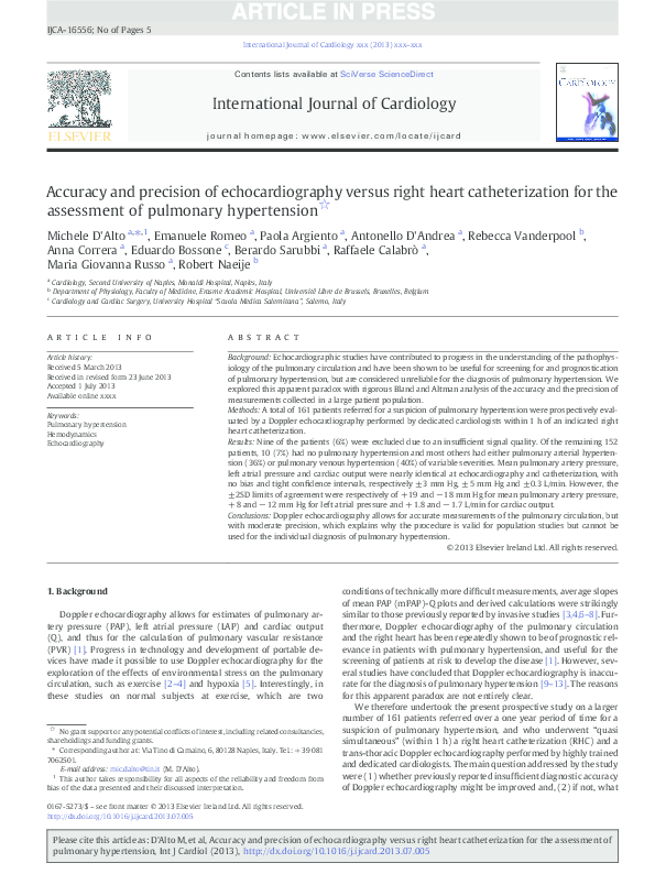 (PDF) A Novel Method for the Non-Invasive Estimation of Pulmonary ...