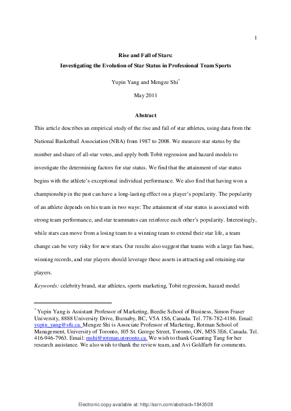 (PDF) Rise and fall of stars: Investigating the evolution of star ...
