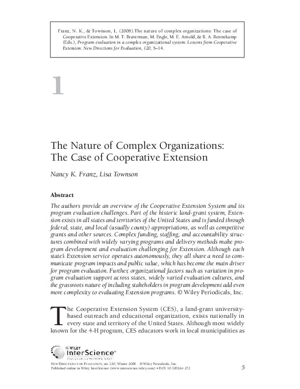 (PDF) The nature of complex organizations: The case of Cooperative ...