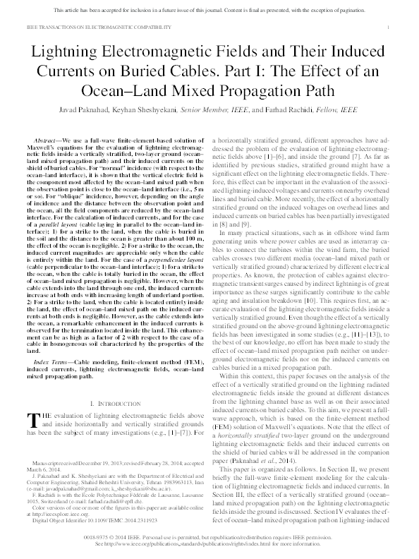 (PDF) Lightning electromagnetic fields and their induced voltages on overhead lines: the effect ...
