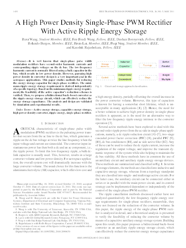 (PDF) A High Power Density Single-Phase PWM Rectifier With Active ...