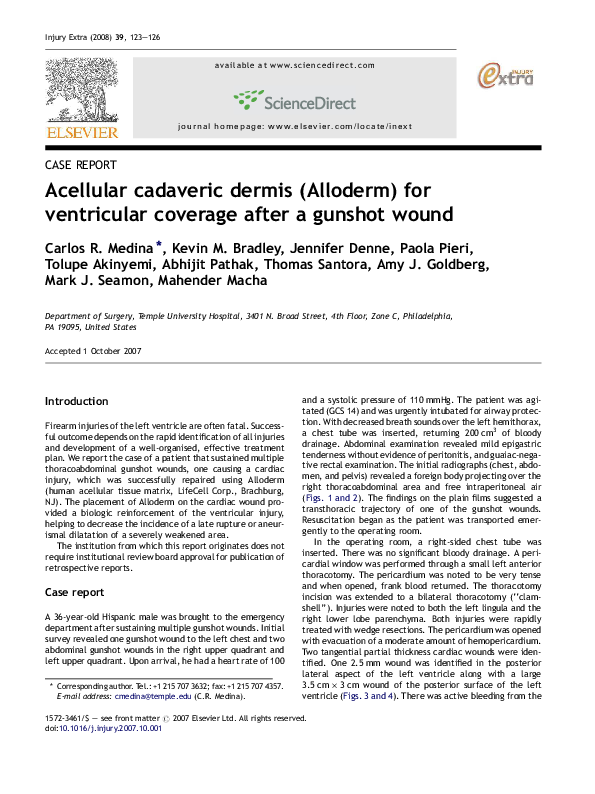 (PDF) Acellular cadaveric dermis (Alloderm) for ventricular coverage ...