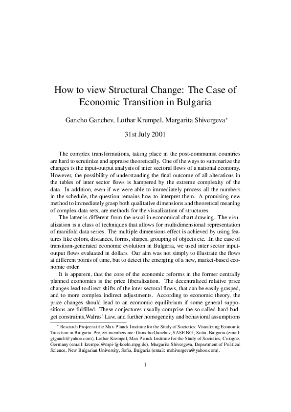 (PDF) How to view structural change: The case of economic transition in ...