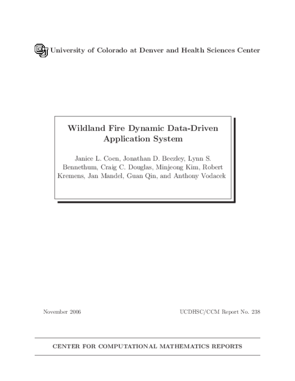 (PDF) A wildland fire dynamic data-driven application system