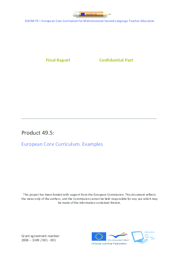 (PDF) European Core Curriculum Teacher Training: Examples