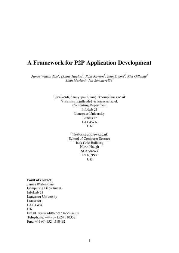(PDF) A framework for P2P application development | Paul Rayson - Academia.edu