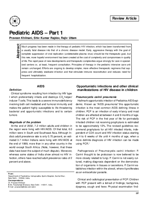 (PDF) Pediatric Aids - Part 1