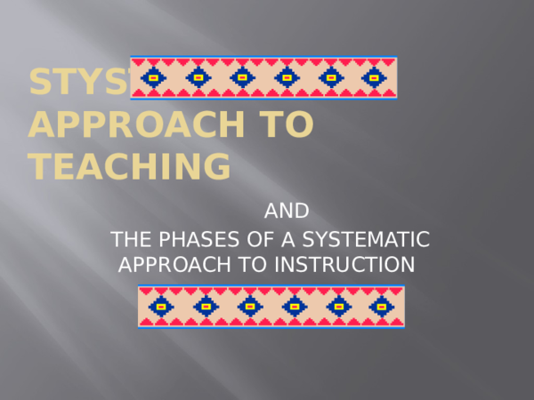(PPT) systematic approach in teaching