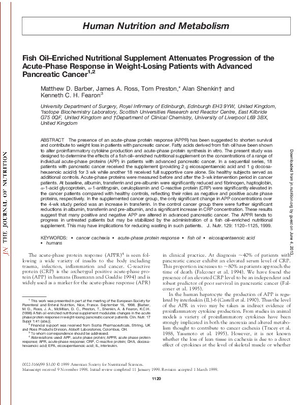 (PDF) Fish oil-enriched nutritional supplement attenuates progression ...