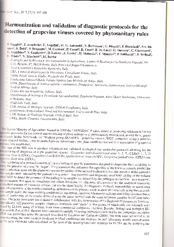 (PDF) Harmonization and validation of diagnostic protocols for the detection of grapevine ...