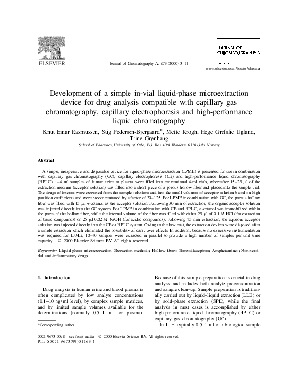 (PDF) Development of a simple in-vial liquid-phase microextraction ...