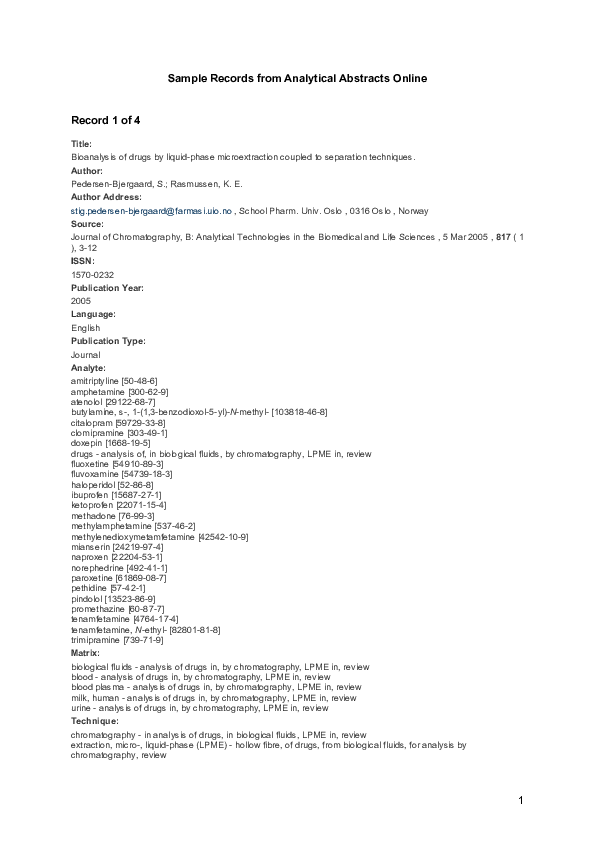 (PDF) Bioanalysis of drugs by liquid-phase microextraction coupled to ...