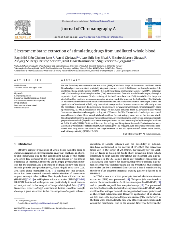 (PDF) Electromembrane extraction of stimulating drugs from undiluted ...
