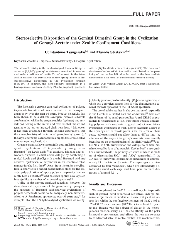(PDF) Stereoselective Disposition of the Geminal Dimethyl Group in the ...