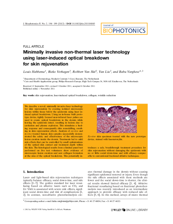 (PDF) Minimally invasive non-thermal laser technology using laser ...