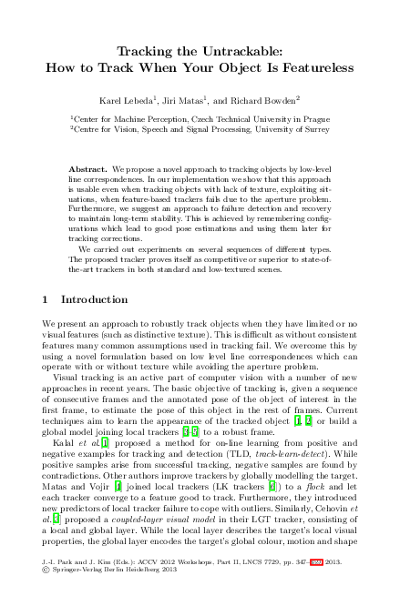 (PDF) Tracking the Untrackable: How to Track When Your Object Is ...