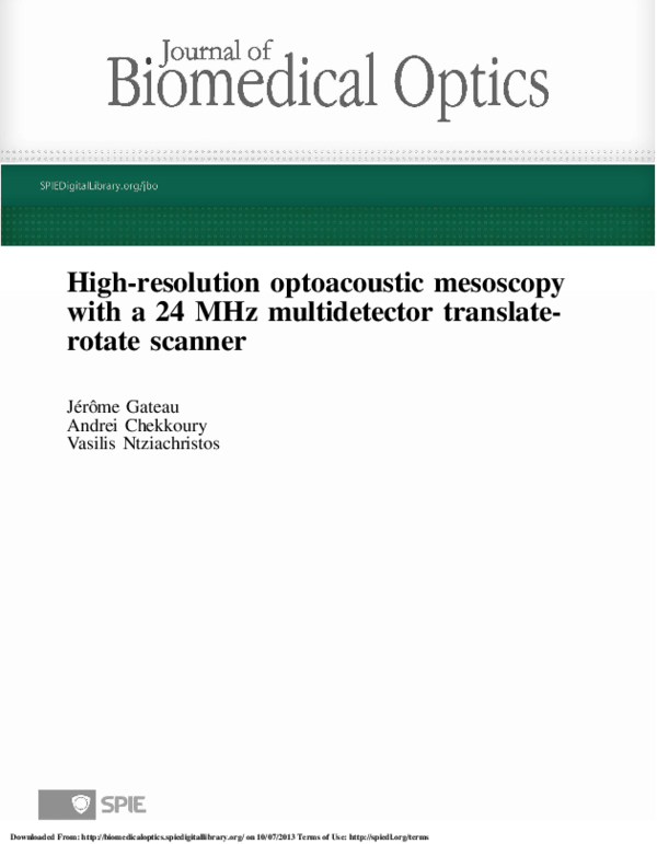 (PDF) High-resolution optoacoustic mesoscopy with a 24 MHz ...