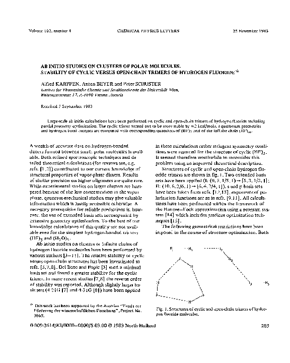 (PDF) Ab initio studies on clusters of polar molecules. stability of ...