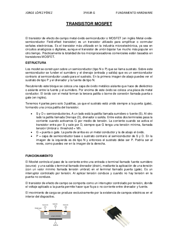 (PDF) TRANSISTOR MOSFET