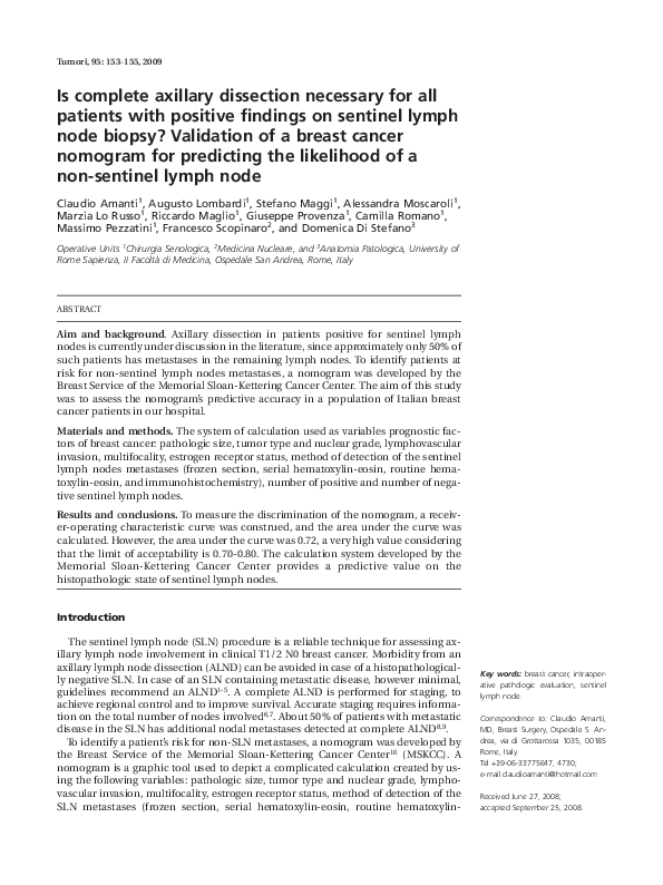 (PDF) Is complete axillary dissection necessary for all patients with ...