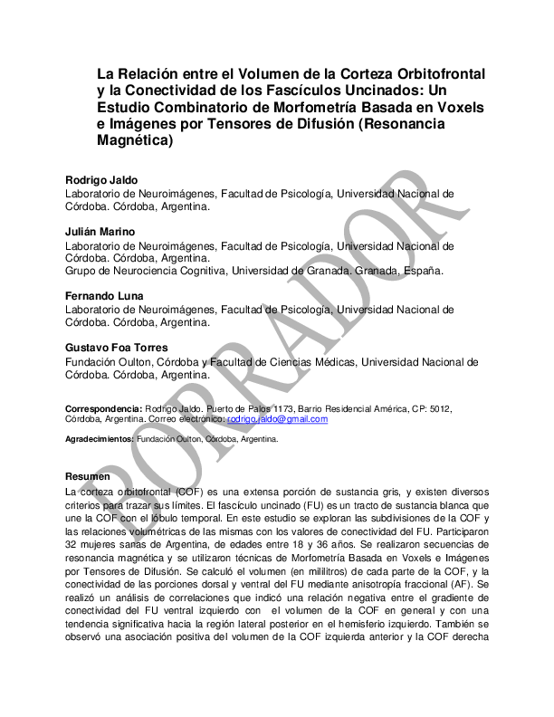 (PDF) El Fascículo Uncinado, conectividad amigdalina y Corteza ...