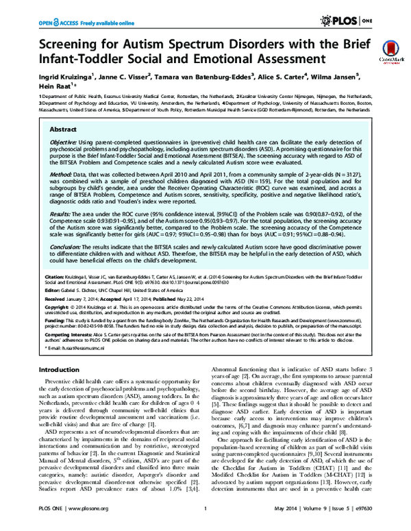 (PDF) Reliability and Validity of the Dutch Version of the Brief Infant ...