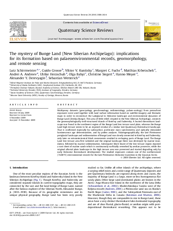 (PDF) The mystery of Bunge Land (New Siberian Archipelago ...