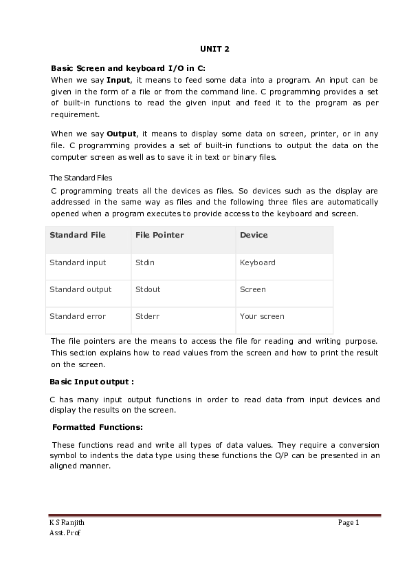 (PDF) Input and Output