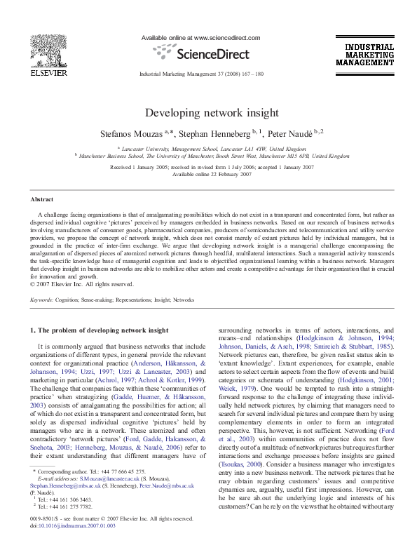 (PDF) Developing network insight