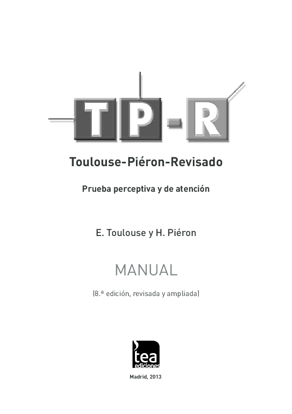 (PDF) Test toulouse pieron atencion concentracion