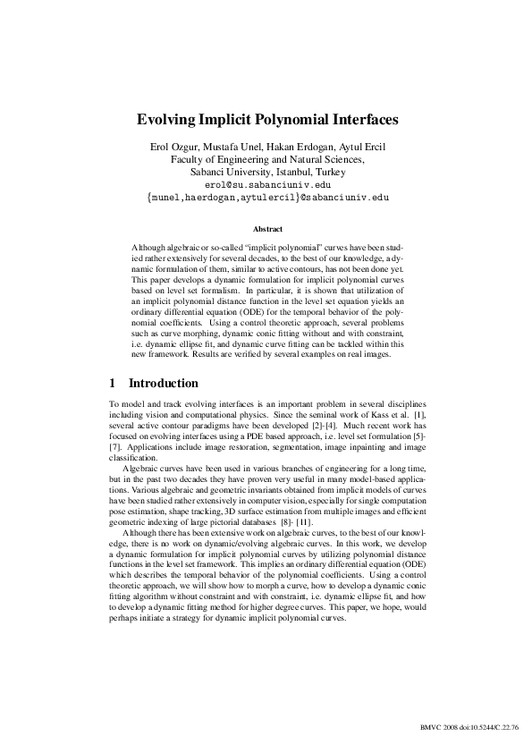 (PDF) Evolving Implicit Polynomial Interfaces