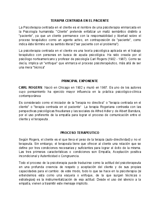 (DOC) TERAPIA CENTRADA EN EL PACIENTE