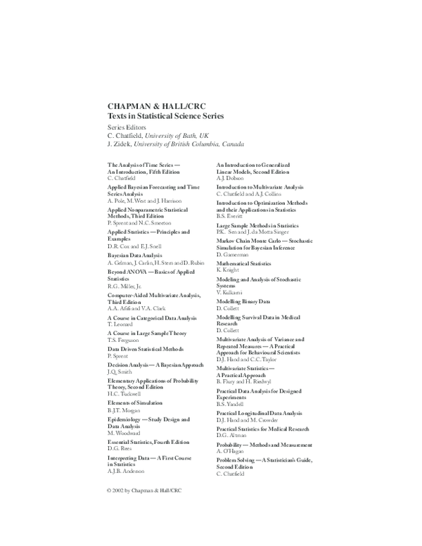 (PDF) An Introduction to Generalized Linear Models - Dobson | lun gue - Academia.edu