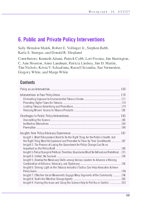 (PDF) 6. Public and Private Policy Interventions