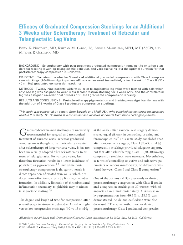 (PDF) Efficacy of Graduated Compression Stockings for an Additional 3 ...