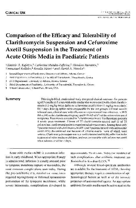 (PDF) Comparison of the Efficacy and Tolerability of Clarithromycin ...
