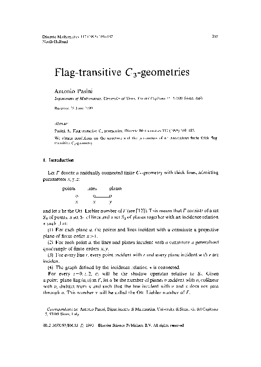 (PDF) Flag-transitive C3-geometries