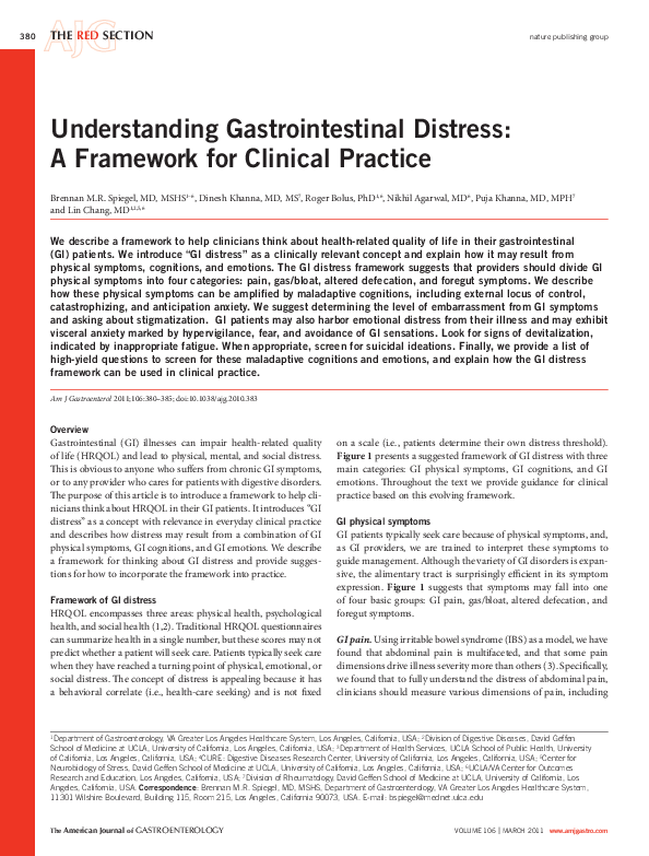 (PDF) Understanding Gastrointestinal Distress: A Framework for Clinical ...