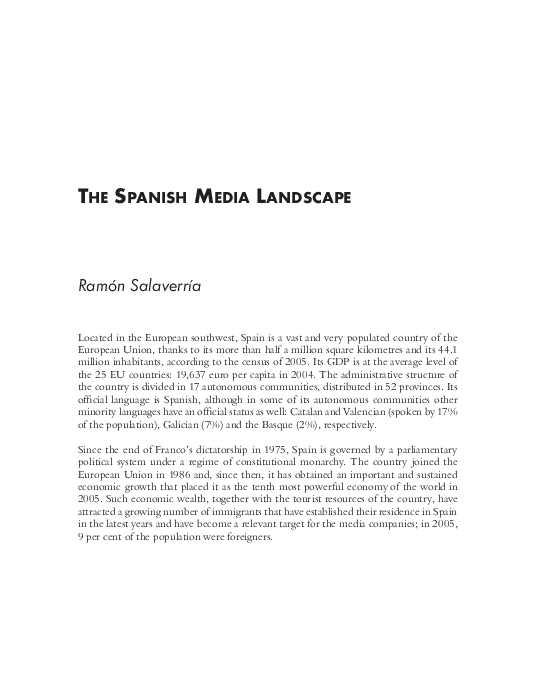 (PDF) The Spanish media landscape