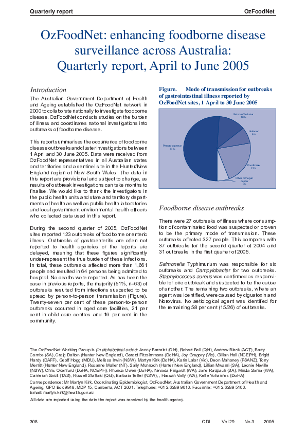 (PDF) OzFoodNet: enhancing foodborne disease surveillance across ...